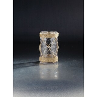 7.5" Translucent Cylindrical Glass with Rope Design Flower Vases - Bed ...