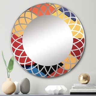 Designart "Baseball Vibrant Bases" Abstract Modern Wall Mirror - Bed ...