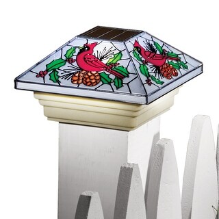 Solar Light Cardinals Decorative Post Cap - 8.000 x 8.000 x 6.000 - Bed ...