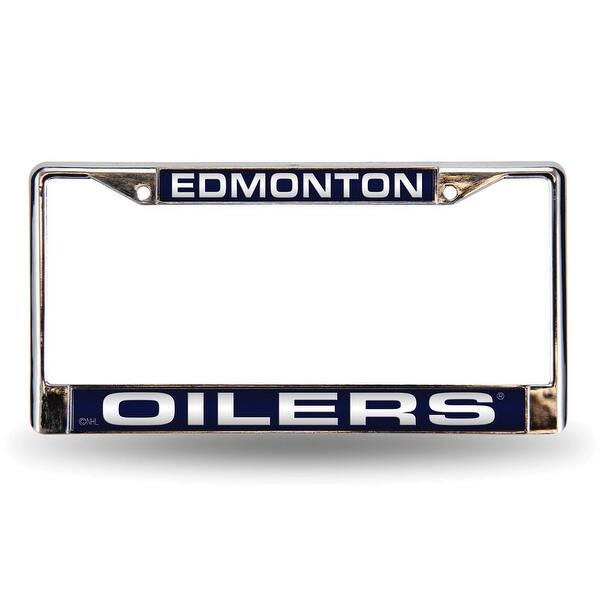 NHL Edmonton Oilers Laser Chrome Acrylic License Plate Wall Frame - Bed ...