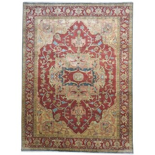 One of a Kind Hand-Knotted Persian 9' x 12' Oriental Wool Red Rug - 9 ...