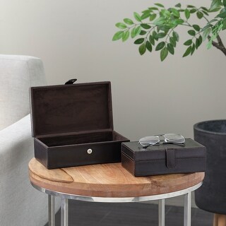 Blue Finished Wood Storage Boxes Set of 2 - On Sale - Bed Bath & Beyond ...