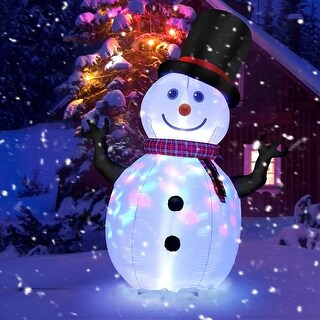 8FT Christmas Inflatable Snowman Decoration Multi-Color Motion Light ...