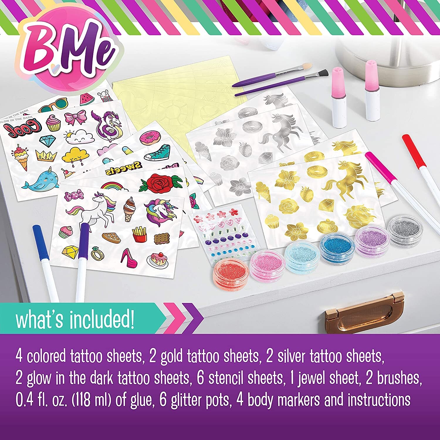 glitter tattoos instructions