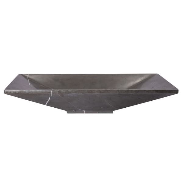Ultra Modern Rectangular Vessel Sink - Honed Pietra Grey Marble - Bed ...