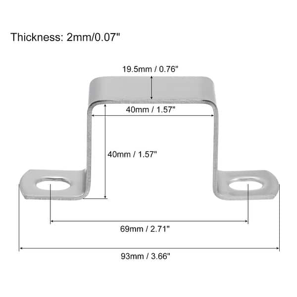U Shaped Connector Bracket, 304 Stainless Steel, 1Pcs - Bed Bath ...