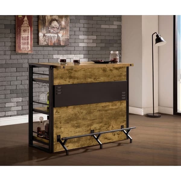 Renaldi Antique Nutmeg Bar Unit with Stemware Rack - Bed Bath & Beyond ...