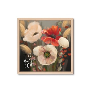 P. Graham Dunn Live What You Love Floral Framed Art, Canvas Board, Wall ...