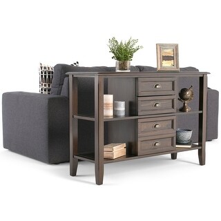 WYNDENHALL Portland SOLID WOOD 44 inch Wide Transitional Console Sofa ...