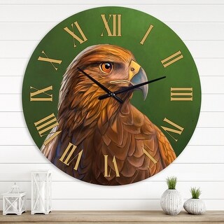 Designart 'Portrait Of Harris Hawk Bird' Traditional wall clock - Bed ...