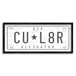 Stupell See You Later Alligator Humor Vintage License Plate Framed Wall ...