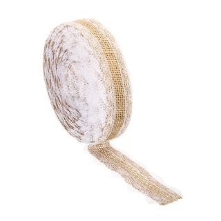 1" Wide Burlap Fabric Ribbon Wired Jute Lace Crafts Roll Floral - Bed ...