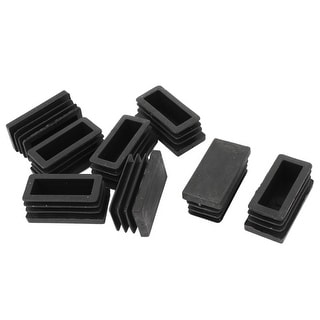 8 Pieces Black Plastic Rectangular Blanking End Caps Tube Inserts 20mm ...
