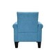 Modern Accent Chair Armchair Blue Tufted Armchair with Vintage Brass ...