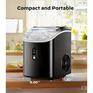 Battery-Powered Ice Maker with 4-Power, RV Ice Maker Countertop 12V/24V ...
