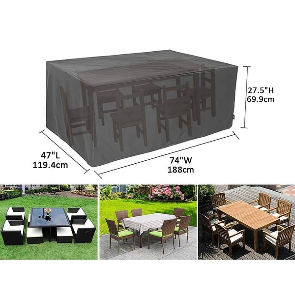Patio Furniture Cover Rectangular Table Cover Waterproof Dining Table ...