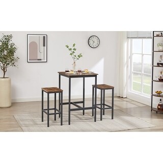 Industrial Style Bistro Nesting Stools Set with Sturdy Steel Frame and ...