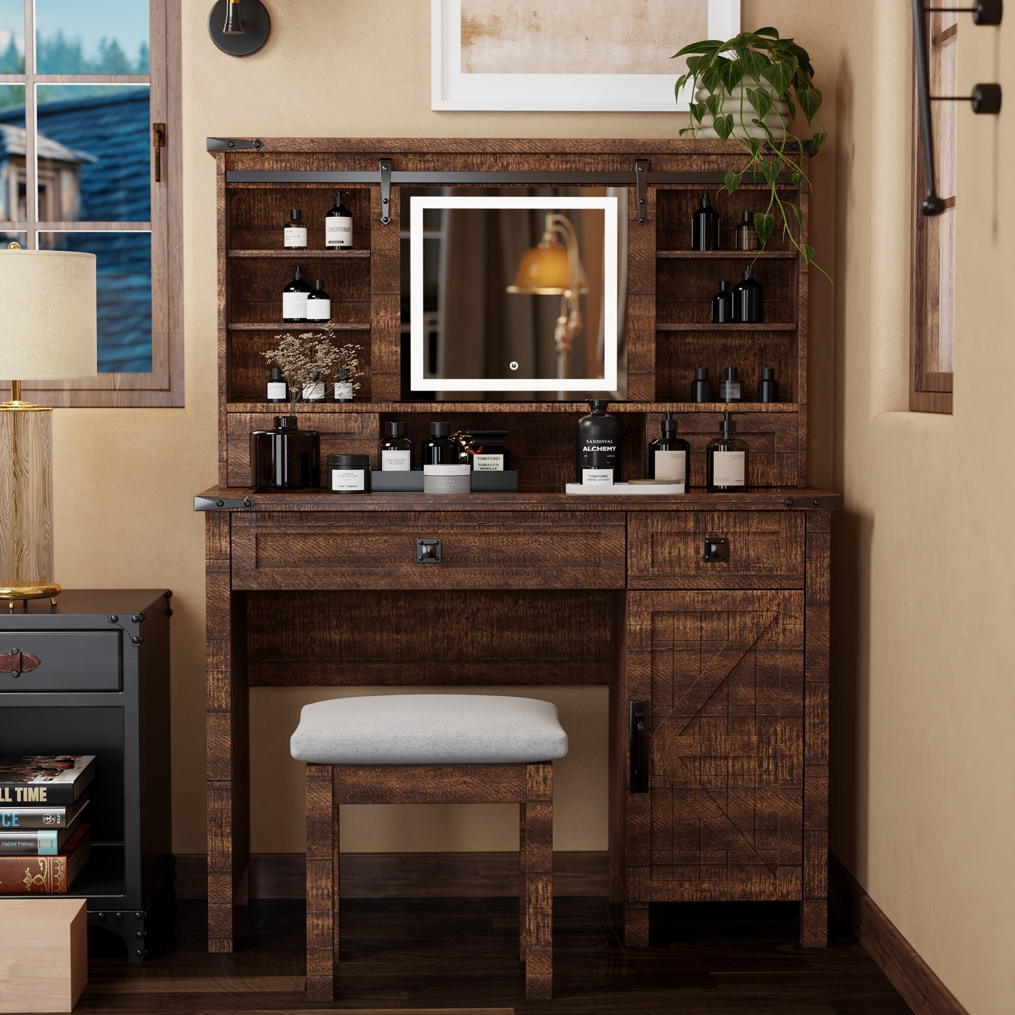 Rustic makeup vanity desk store