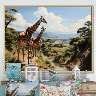 Designart "Rift Valley Serenade In Africa I" Animals Framed Wall Art ...