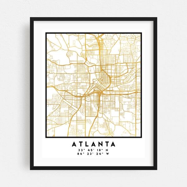 Atlanta Atlanta Street Map Maps Minimal Urban Art Print/Poster - Bed ...