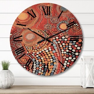Designart "Aboriginal Circular Dot Amber Compositions III" Abstract ...