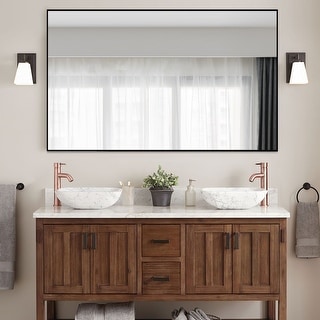Modern Full-length Bathroom/Vanity Mirror - Silver - Bed Bath & Beyond ...