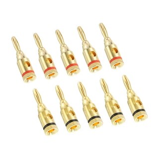 Banana Plug Jack Connector One Screw Type 4mm Gold-Plated Copper Red ...