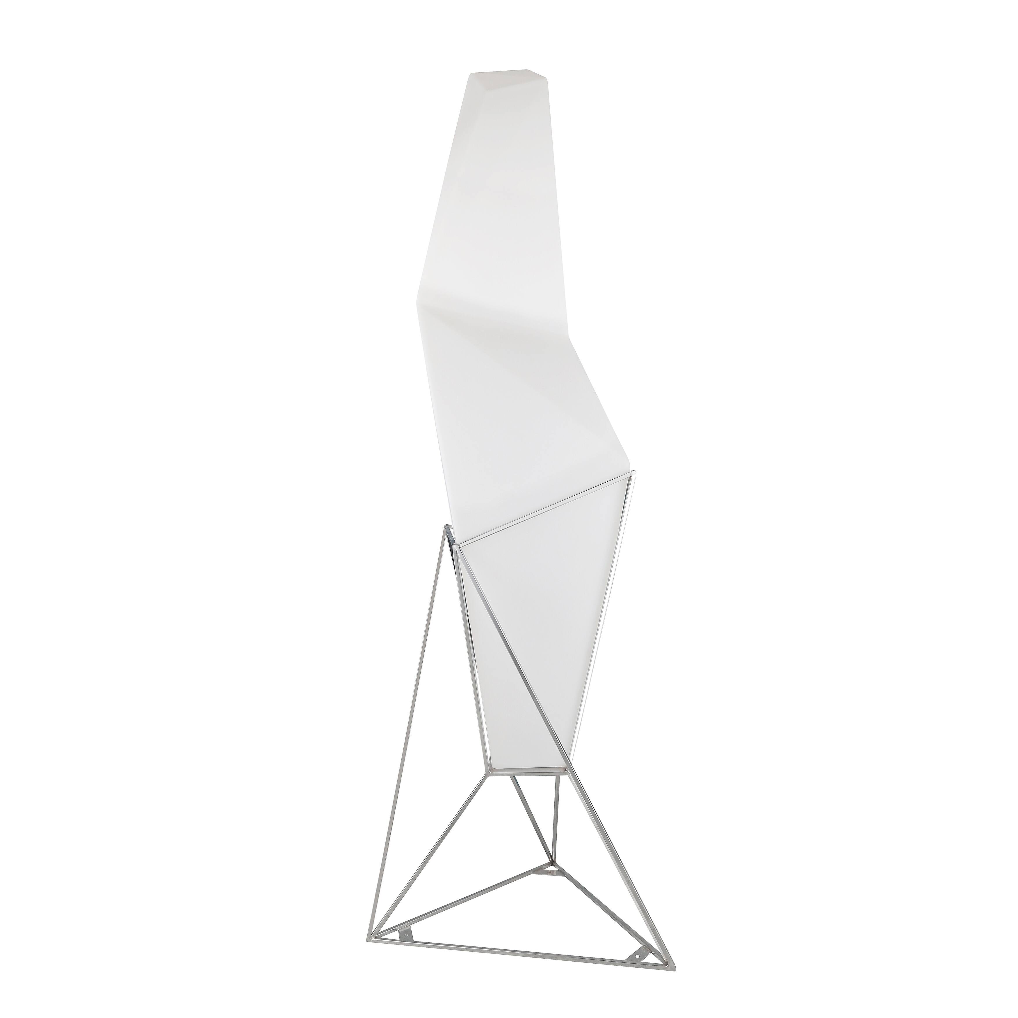 1-Light D23.6'' Matte White Frame LED Light Floor Lamp with Chrome ...