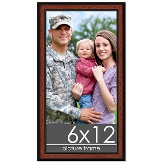 6x12 Traditional Walnut Complete Wood Picture Frame with UV Acrylic ...