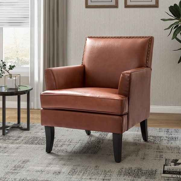 Nileus Contemporary and Classic Polyester Accent Chair with Solid ...