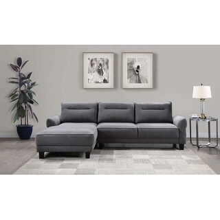 Verona Grey Upholstered Loose Back Sectional Sofa - Bed Bath & Beyond - 39103231