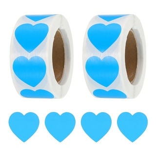 Heart Sticker 1" Self-Adhesive Love Label Light Blue 1000 Pcs - Light ...