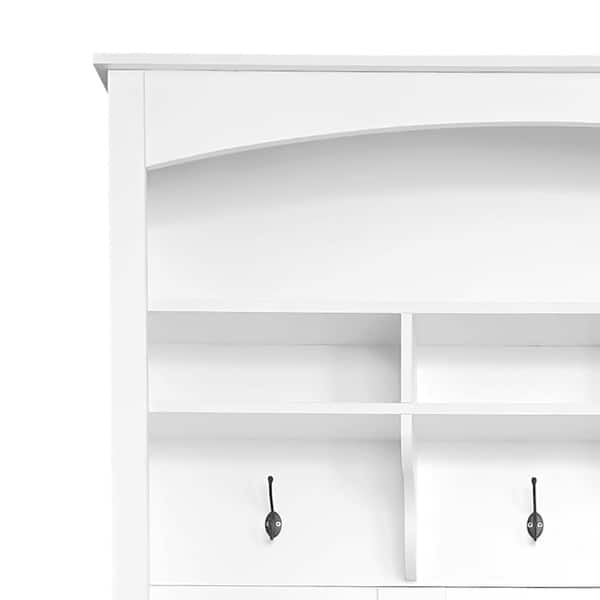 Modern Elegant Freestanding Tall Hall Tree with Open Storage Spaces ...