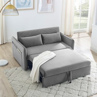 Modern Velvet Sleeper Sofa Set Convertible Foldind Couch Bed for Living ...