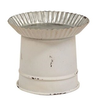 Shabby Chic White Metal Bucket Candle Pan - Bed Bath & Beyond - 36950686
