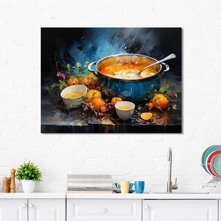 Designart "Soup Cooking Representation III" Food & Beverage Canvas Wall ...