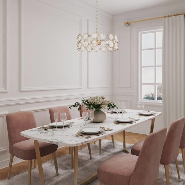 Calex Mid-Century Modern 3-Light Drum Gold Glam Lighting Crystal ...