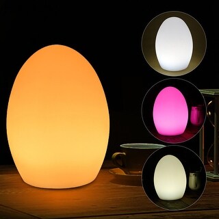 Egg Shaped LED Mood Night Light Table Lamp with Remote Control - 8 ...
