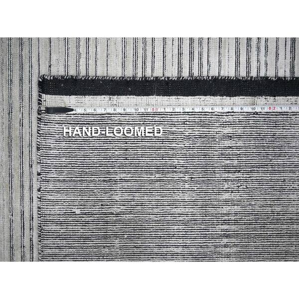 Shahbanu Rugs Black and Ivory Modern Textured and Variegated Line ...