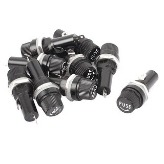 9 Pcs Black 2 Terminals Electrical Screw Cap Panel Mount 6 x 30mm Fuse ...