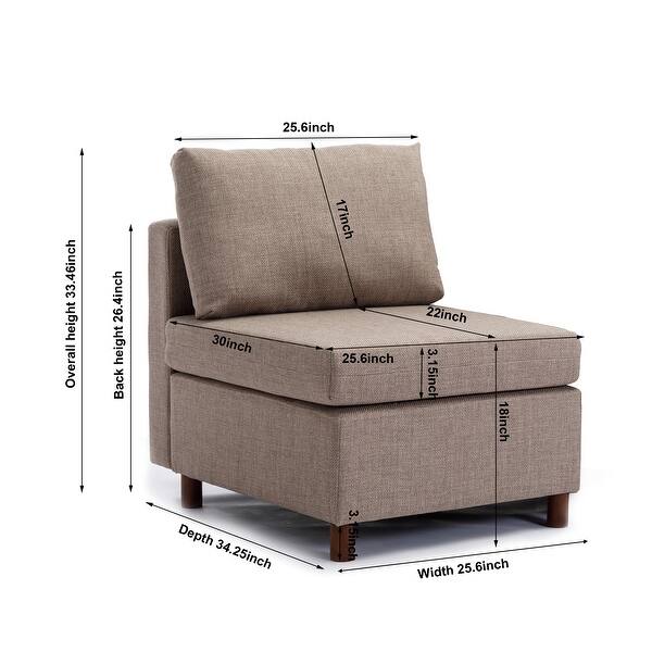 Modern Fabric Linen Middle Module for Modular Sofa Sectional Sofa Couch ...