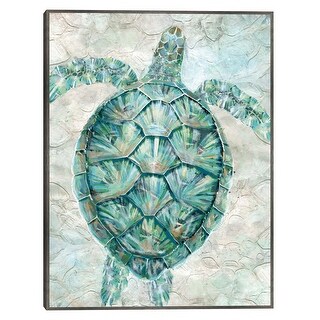 Sea Turtle Mosaic Teal By Studio Arts Canvas Art Print - Bed Bath ...