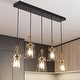Haye Modern 5-Light Glass Chandelier Black Gold Island Lights for ...