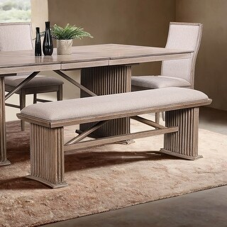 Furniture of America Barbesh 59-inch Modern Fluted Natural Ash Wood ...