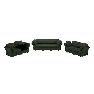 7 Piece Modular Green Adjustable Sectional Sofas Set w/Storage Seat ...