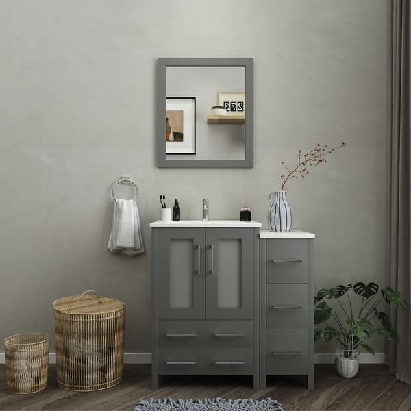 Vanity Art 36-Inch Single Sink Bathroom Vanity with Top & Free Mirror ...