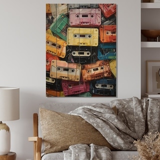 Designart "Cassette Tapes Unwound Secrets I" Entertainment Print on ...