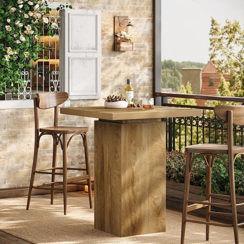 Square Bar Table, 39.4" H Industrial High Top Table - Overstock - 44153468