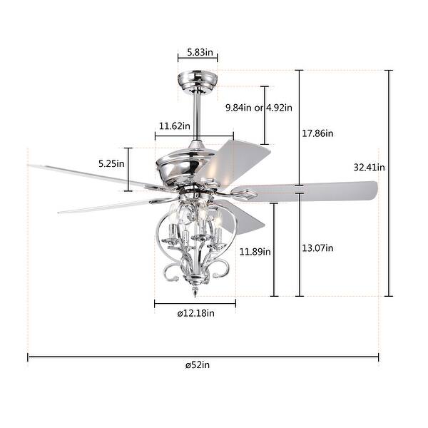 2-color Wood Fan Blade Ceiling Fan Scepter-shaped Chandelier Fan - Bed ...