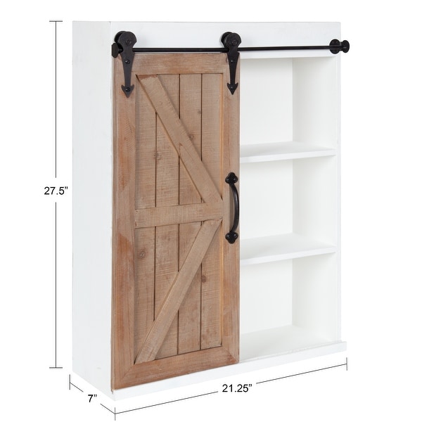 Kate and Laurel Cates Decorative Wood Cabinet with Sliding Barn Door 22x28 On Sale Bed Bath Beyond 20987280